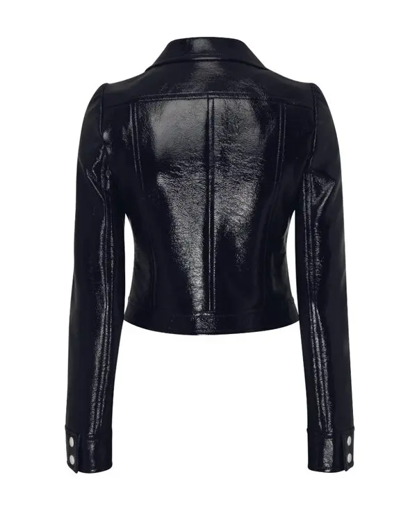 COURREGES Long-sleeved Logo Leather Jacket