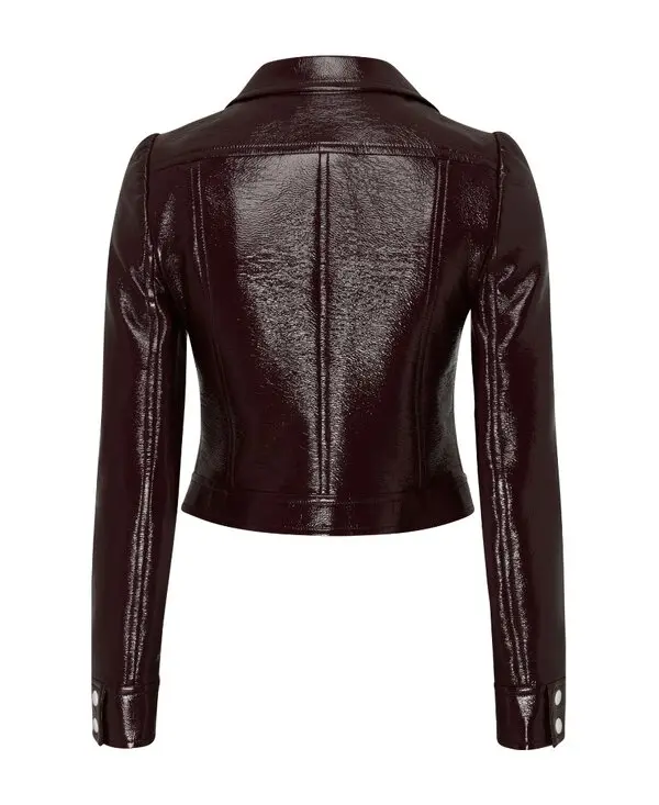 COURREGES Long-sleeved Logo Leather Jacket