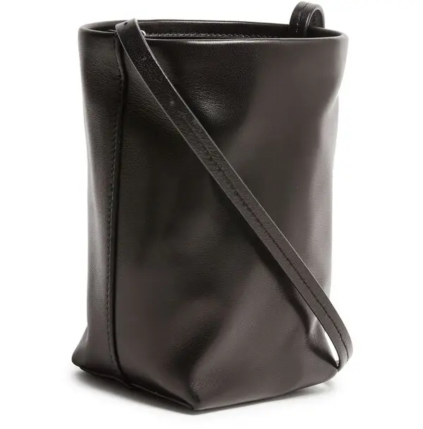 THE ROW Park Leather Bucket Bag - Black
