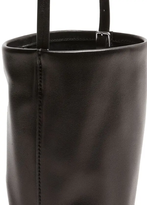 THE ROW Park Leather Bucket Bag - Black