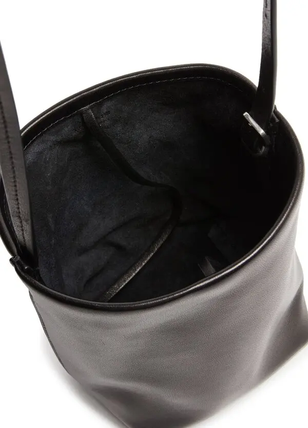 THE ROW Park Leather Bucket Bag - Black