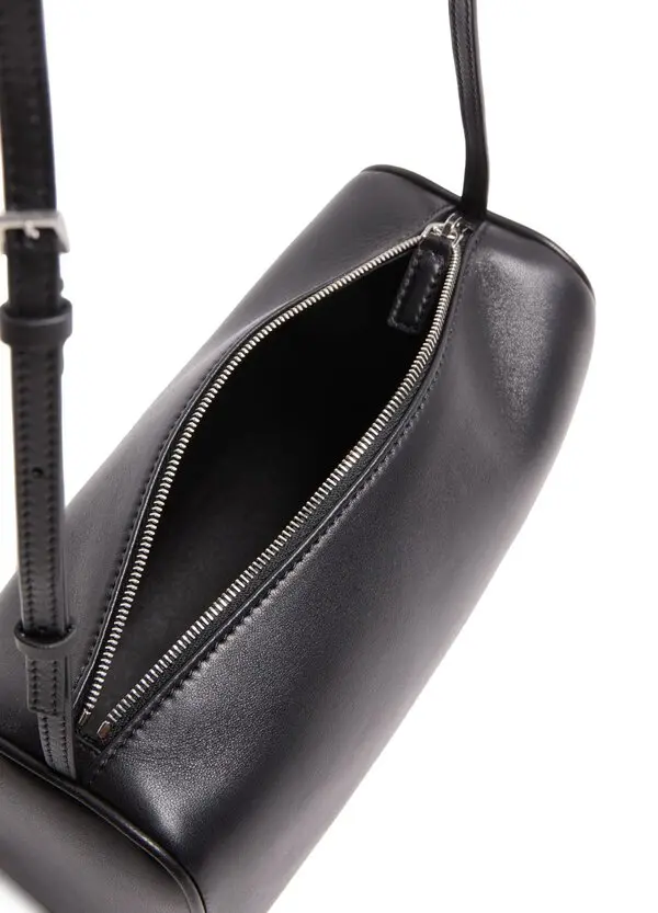 THE ROW 90's Leather Crossbody Bag - Black