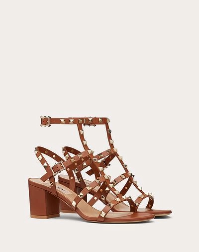 Valentino Garavani Rockstud Ankle-strap Mid Block Heel Sandals