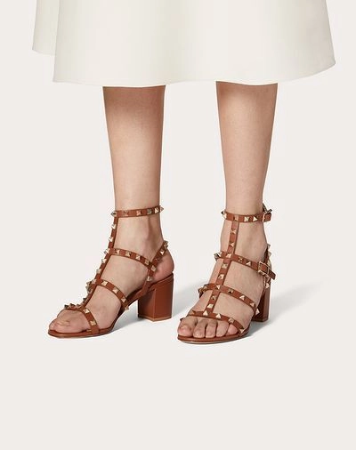 Valentino Garavani Rockstud Ankle-strap Mid Block Heel Sandals