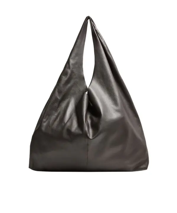 THE ROW Bindle Leather Hobo Bag - Black