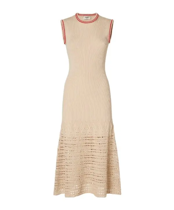Fendi Crocheted Dress - Light Brown