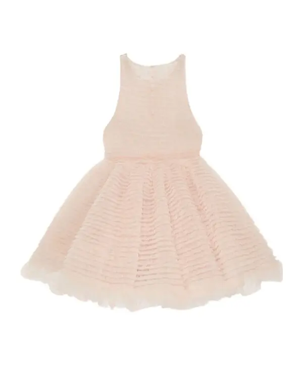 Givenchy Mini Babydoll Dress With Nylon Frills - Nude
