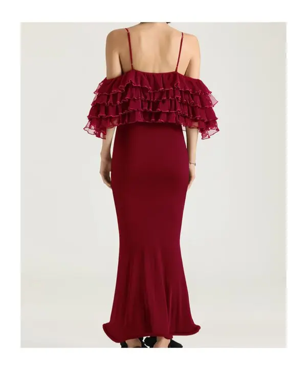 Givenchy Long Ruffled Dress In Knit