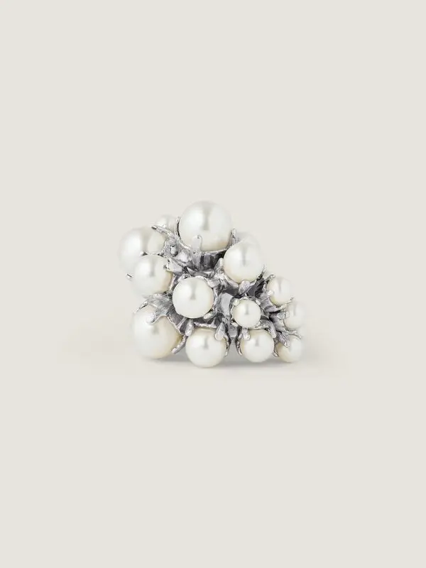 Givenchy Crystal Pearl Earcuff In Metal And Pearls