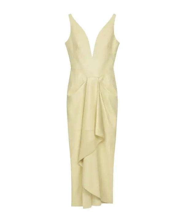 Givenchy Long Wrapped Dress In Leather - Nude