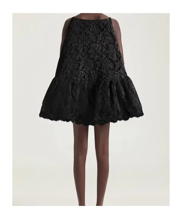 Givenchy Sliced Mini Ruffled Dress In Lace