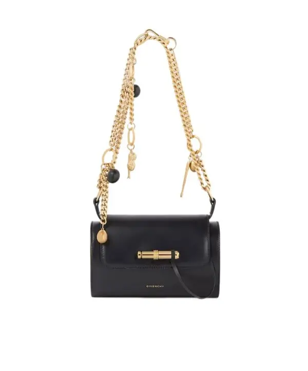 Givenchy Pout Small Bag In Leather With Lucky Charms Chain - Black