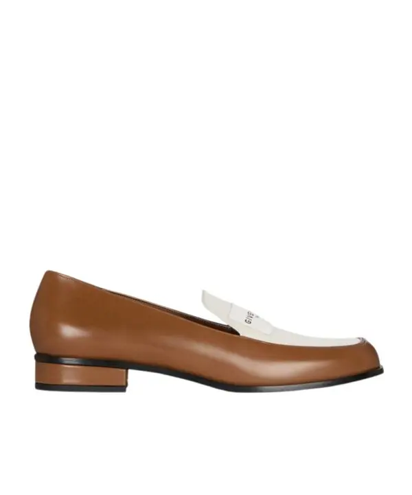 Givenchy Tux Bicolor Loafers In Leather - Brown/beige
