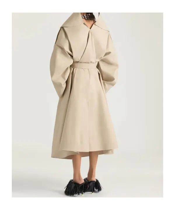 Givenchy Slashed Long Trench In Cotton