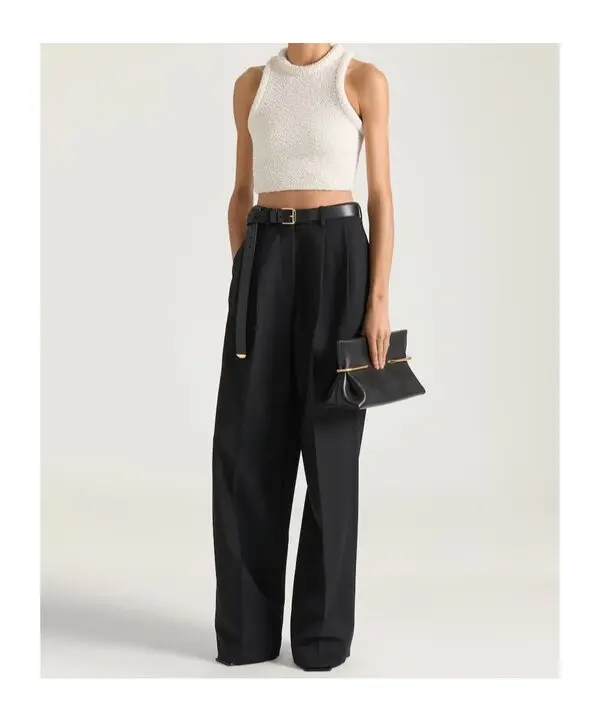 Givenchy Cropped Top In Knit With Embroidered Pearls