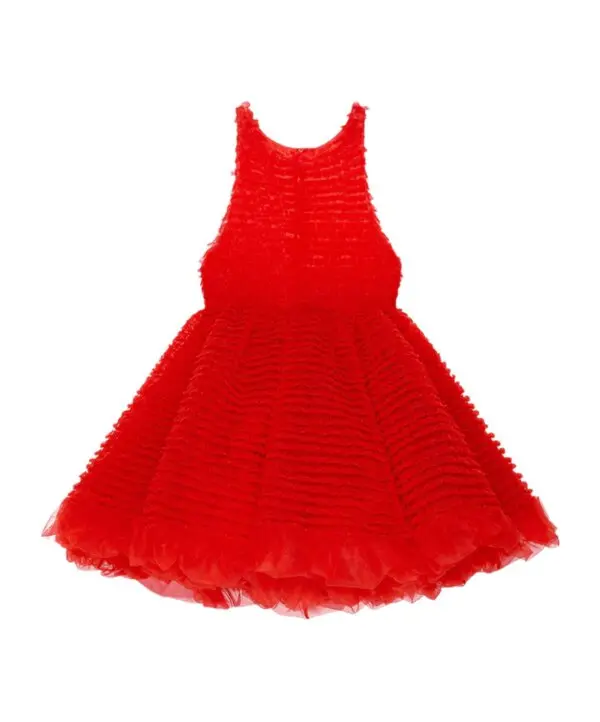 Givenchy Mini Babydoll Dress With Nylon Frills - Red