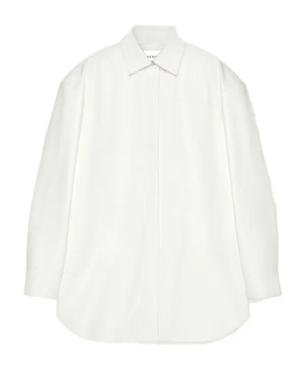 Givenchy Asymmetric Shirt In Nappa Leather - White