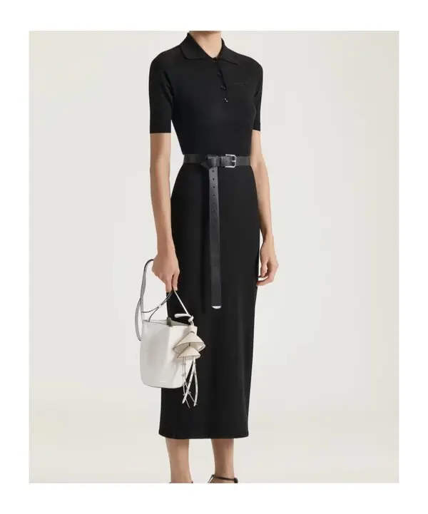 Givenchy Midi Polo Dress In Second Skin Effect Knit