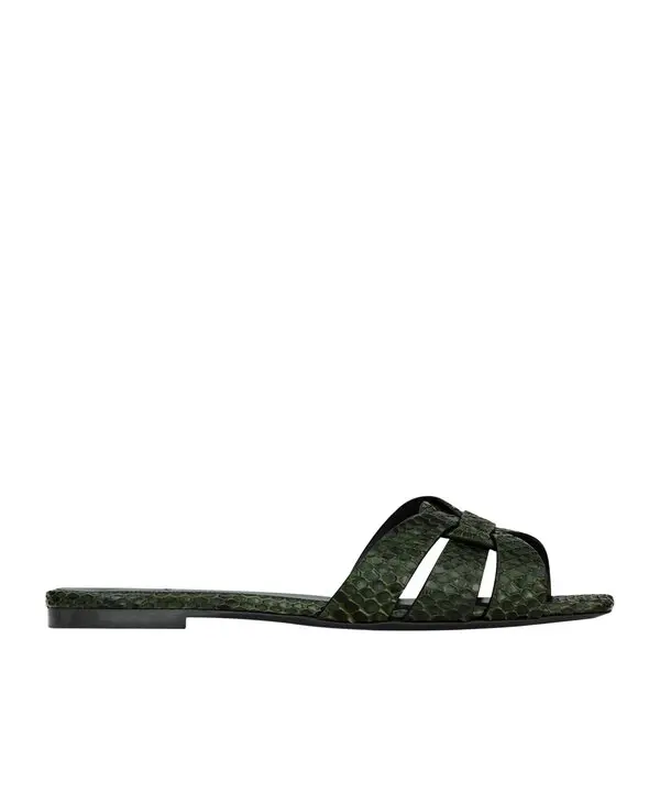 Saint Laurent Tribute Slippers - Black