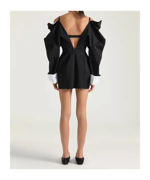 Givenchy Slashed Mini Tailored Dress In Wool