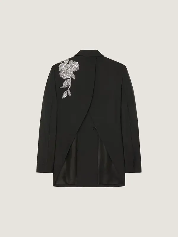 Givenchy Double-breasted Slashed Jacket In Wool With Sequins