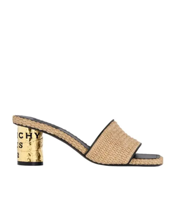 Givenchy Tape Raffia-effect Heeled Mules