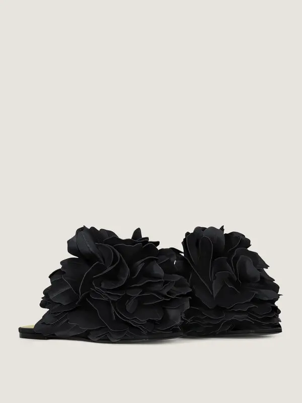 Givenchy Boudoir Flat Mules In Leather With Rose Petals