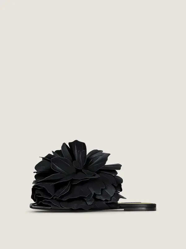 Givenchy Boudoir Flat Mules In Leather With Rose Petals