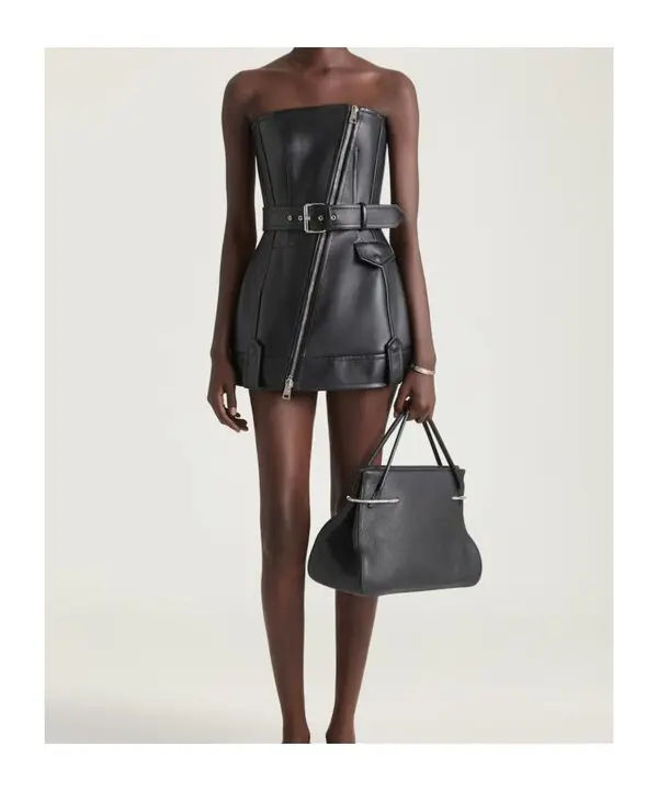 Givenchy Mini Bustier Biker Dress In Leather