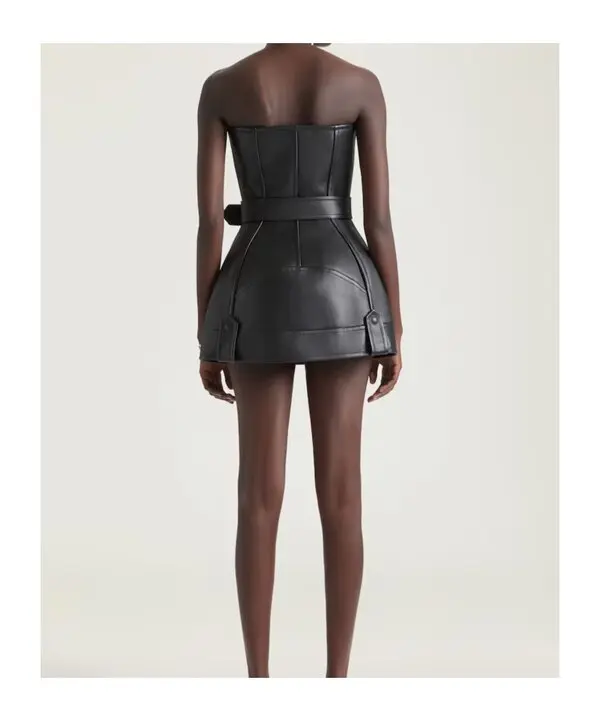 Givenchy Mini Bustier Biker Dress In Leather