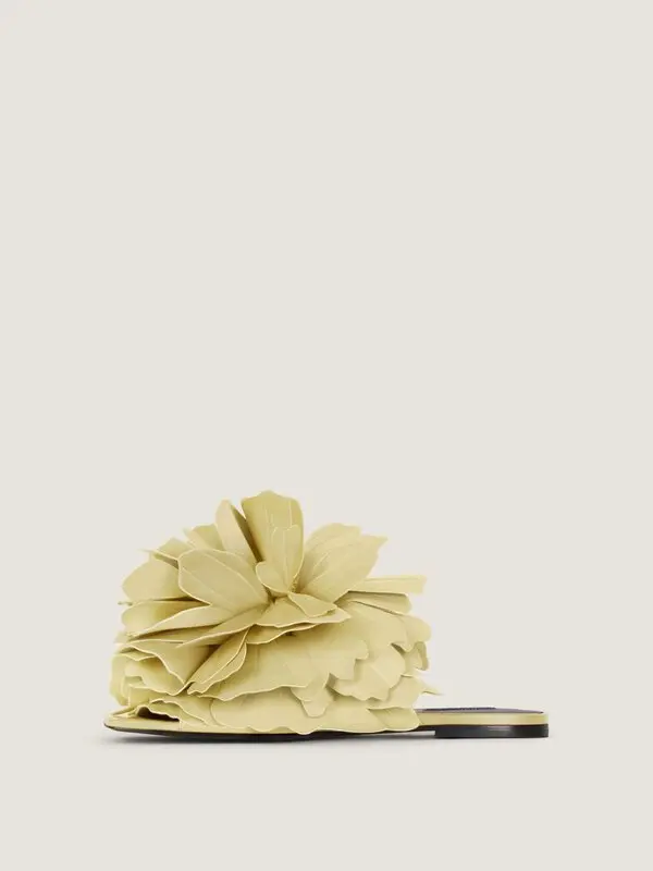 Givenchy Leather Flat Mules With Rose Petals