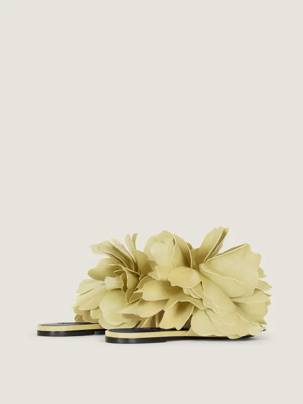 Givenchy Leather Flat Mules With Rose Petals