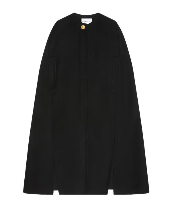 Givenchy Cape In Wool And Cashmere - Black/gray