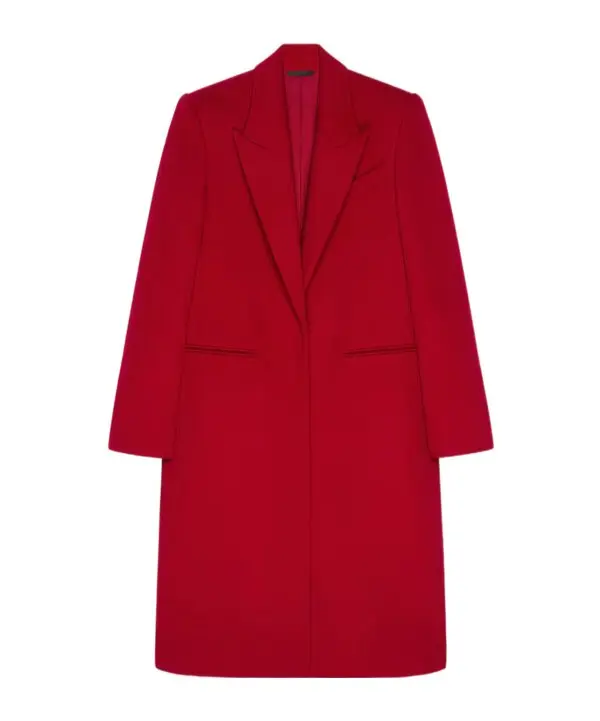 Givenchy Wool Coat With Peak Lapel - Deep Red
