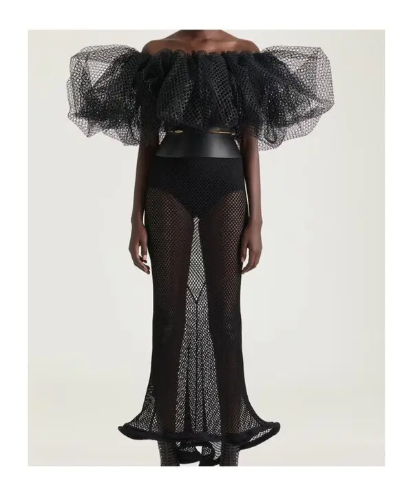 Givenchy Ruffled Dress In Mesh