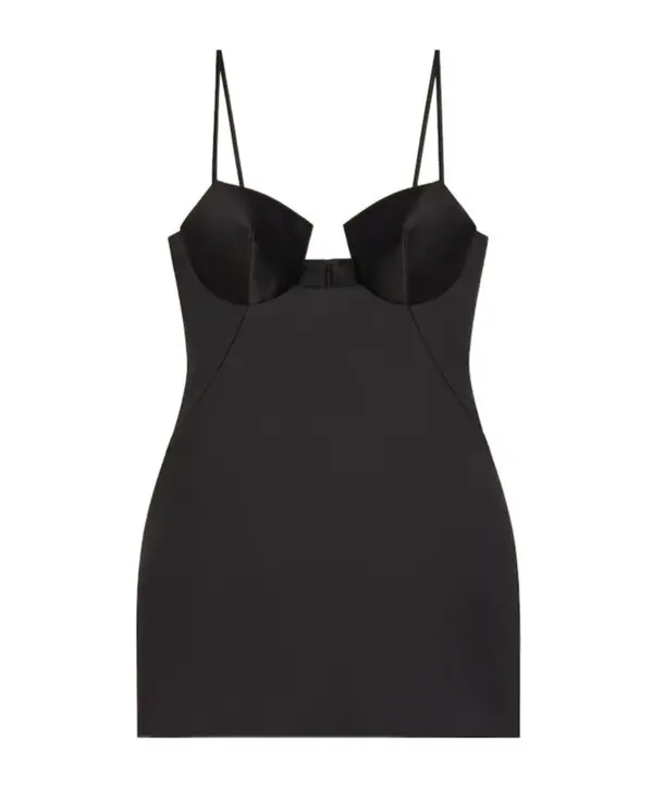 Givenchy Cutaway Mini Dress In Satin - Black