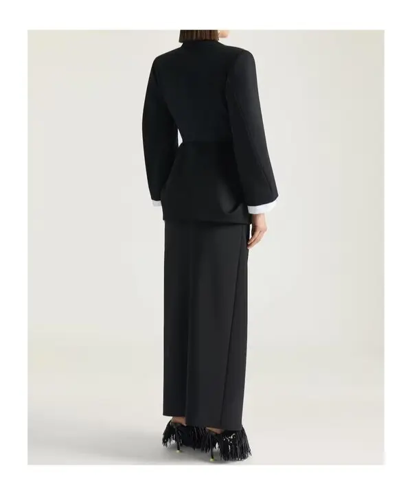 Givenchy Single-breasted Draped Jacket In Wool Grain De Poudre
