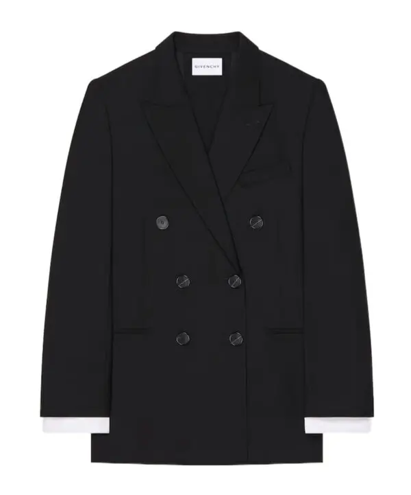 Givenchy Double-breasted Slashed Jacket In Wool And Mohair