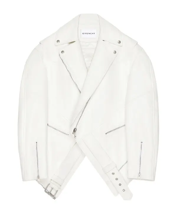 Givenchy Back-to-front Biker Jacket In Leather - White