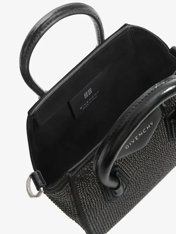 Givenchy Antigona Micro Top Handle Bag With Rhinestones
