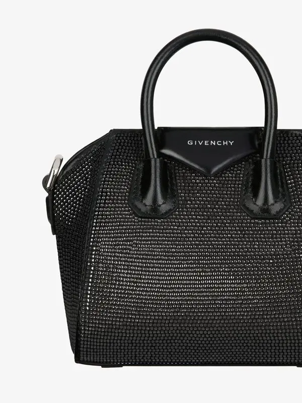 Givenchy Antigona Micro Top Handle Bag With Rhinestones