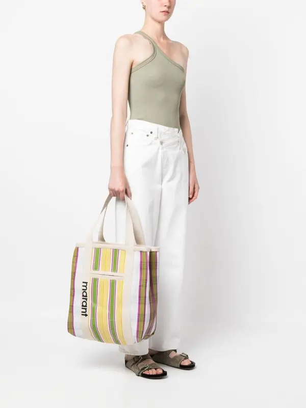 Isabel Marant Étoile Warden Striped Top Handle Bag