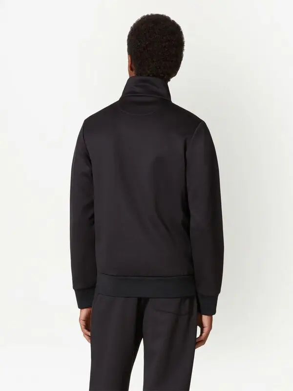 Valentino Garavani High Neck Acetate Sweatshirt With Zipper And Untitled Studs
