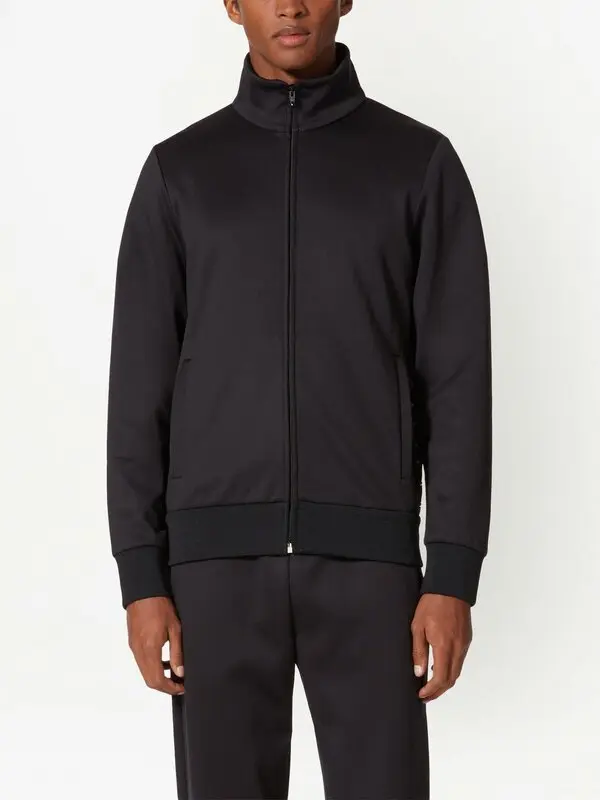 Valentino Garavani High Neck Acetate Sweatshirt With Zipper And Untitled Studs
