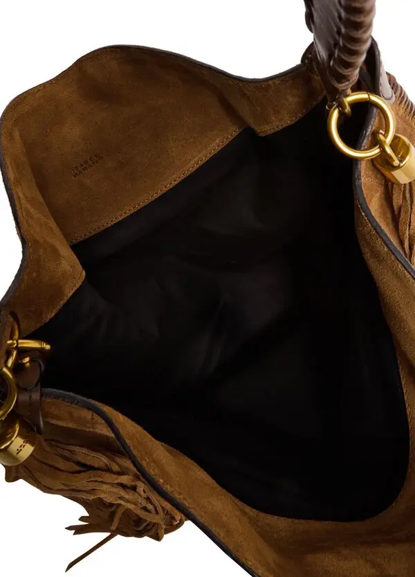 Isabel Marant Étoile Oskan Hobo Folk Shoulder Bag In Suede