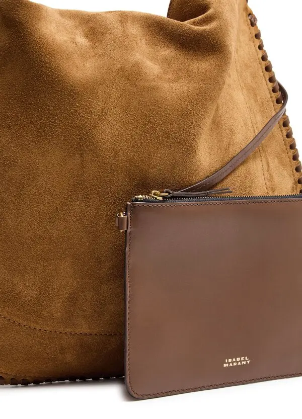 Isabel Marant Étoile Oskan Hobo Folk Shoulder Bag In Suede