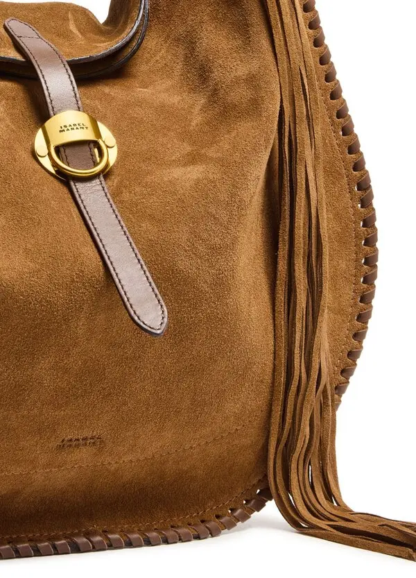 Isabel Marant Étoile Oskan Hobo Folk Shoulder Bag In Suede