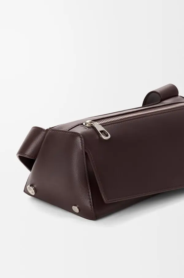 Loewe Puzzle Featherlight Sling Bag In Nappa Lambskin - Deep Chestnut