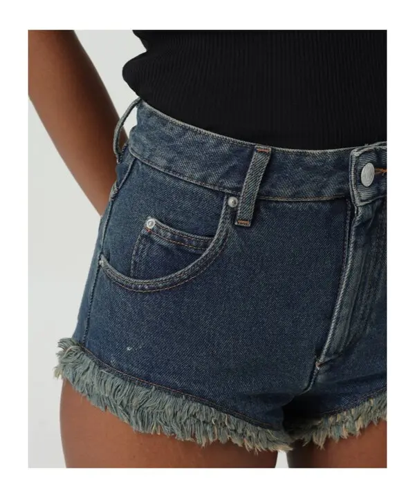 Isabel Marant Étoile Eneidao High-waisted Denim Shorts With Frayed Hem