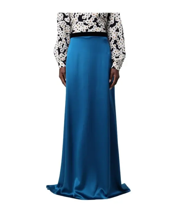 Valentino Garavani Elastic Waist Midi Skirt - Blue